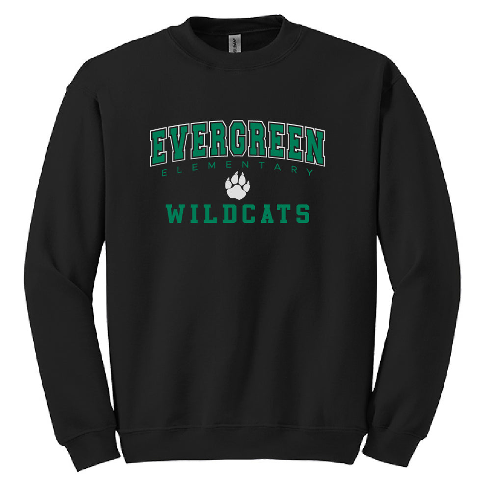Evergreen Elementary Wildcats Crewneck Sweatshirt – SheltonShirts